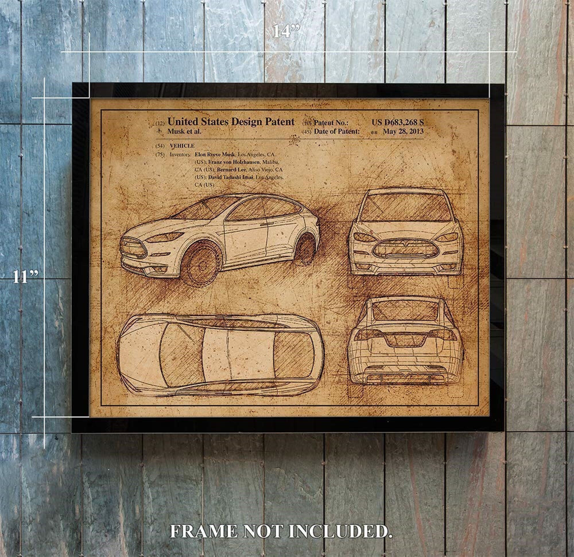 Tesla Car Patent Vintage Car Print Automotive Art Antique Car Art Tesla ...