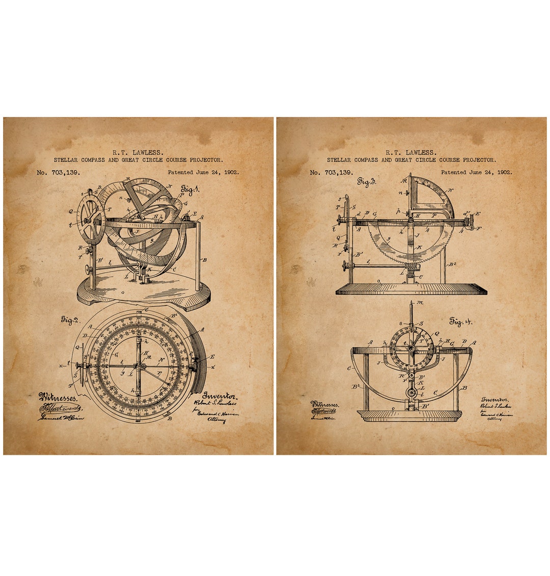 Stellar Compass compass Patent compass Poster compass Blueprint ...