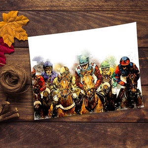 Horse Racing Art Horse Riding Poster Horseback Riding Horse Jockey ...