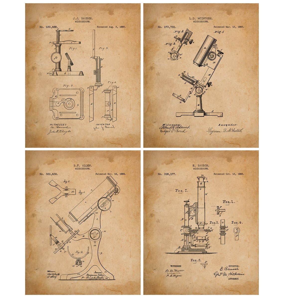 Microscope Art Microscope Patent Vintage Microscope - Etsy