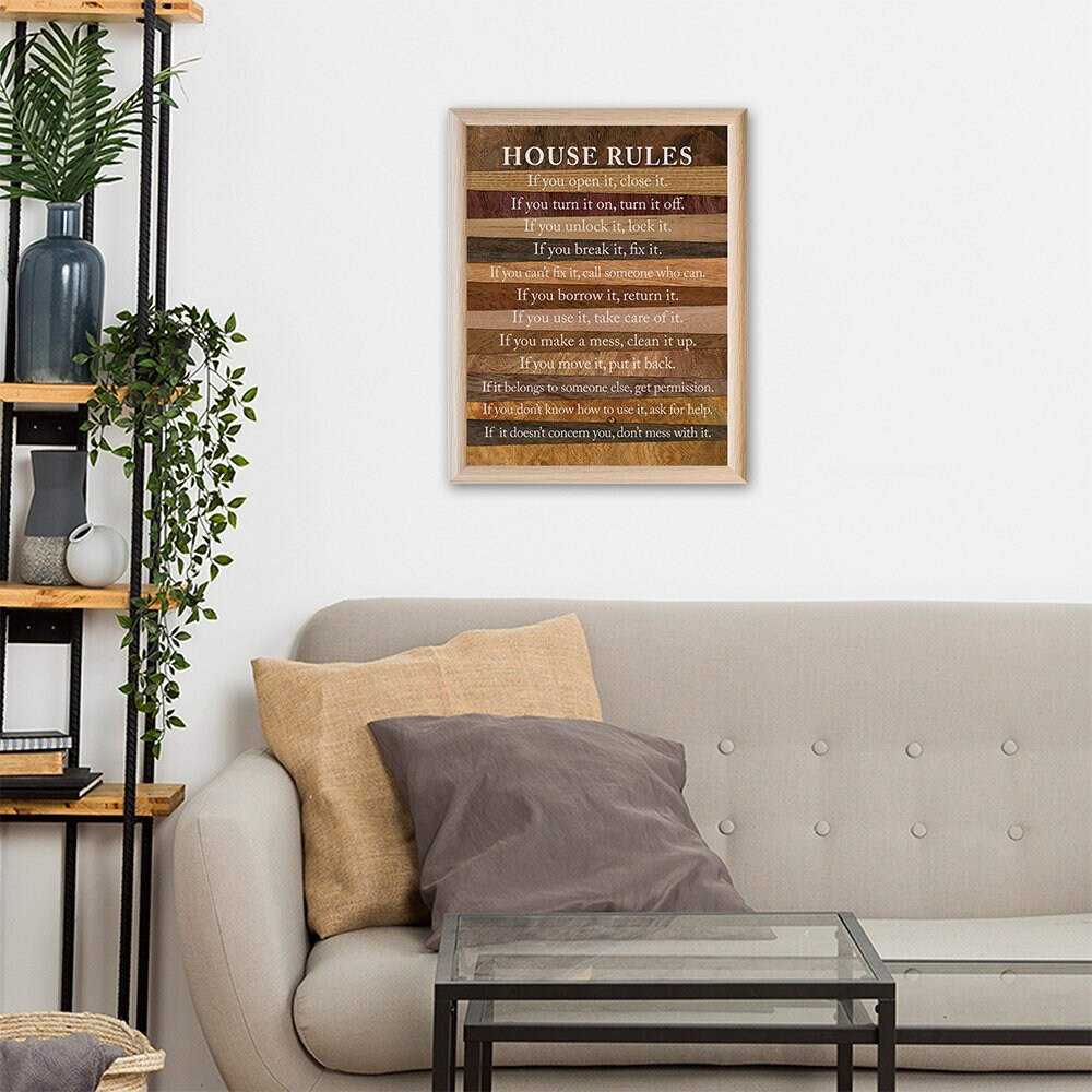 House Rules Sign Typography Design Home Rules Sign - Etsy