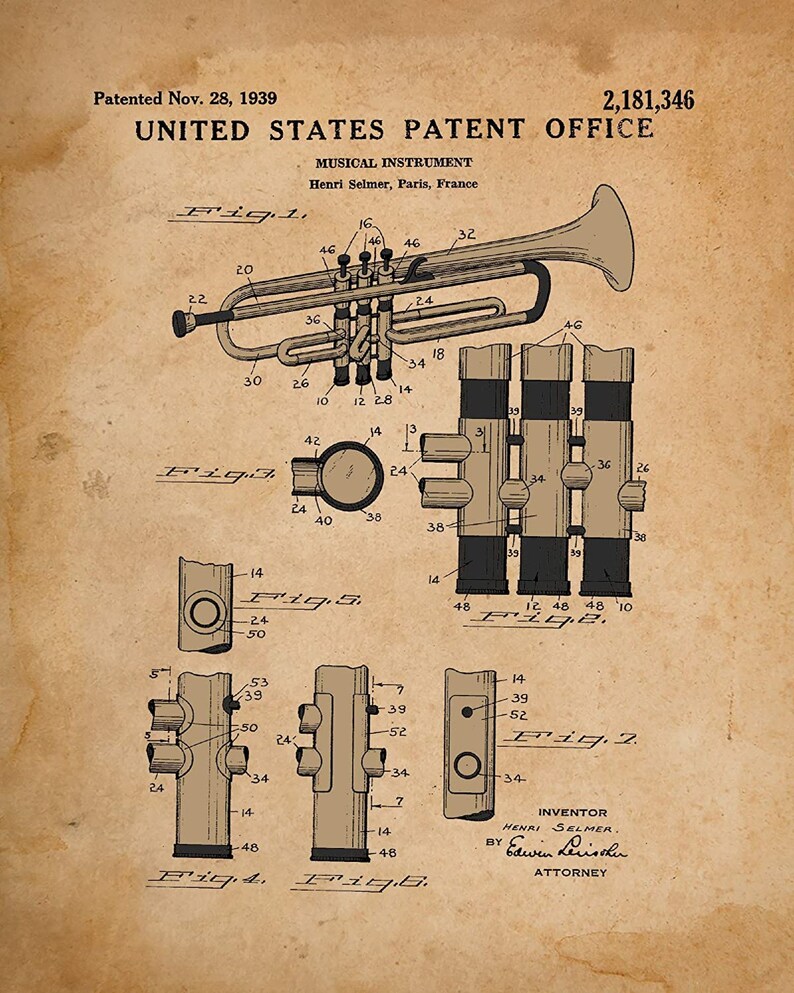 Instrument Patent Instrument Blueprint Wind Instrument Instrument Art ...