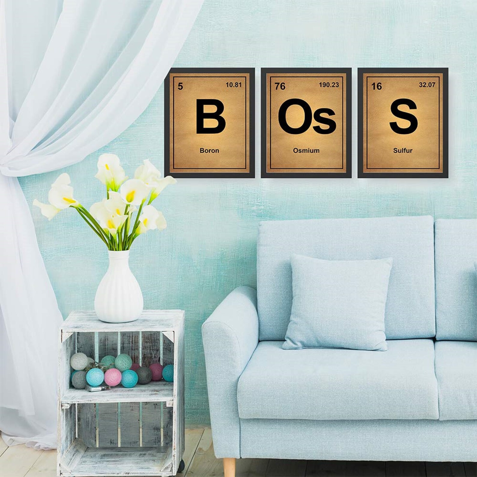 Boss Periodic Table Element Word Art Periodic Table Print Chemistry ...