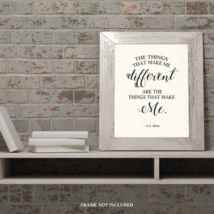 Inspiring Wall Art Motivational Sign Typography Design AA Milne Quote ...