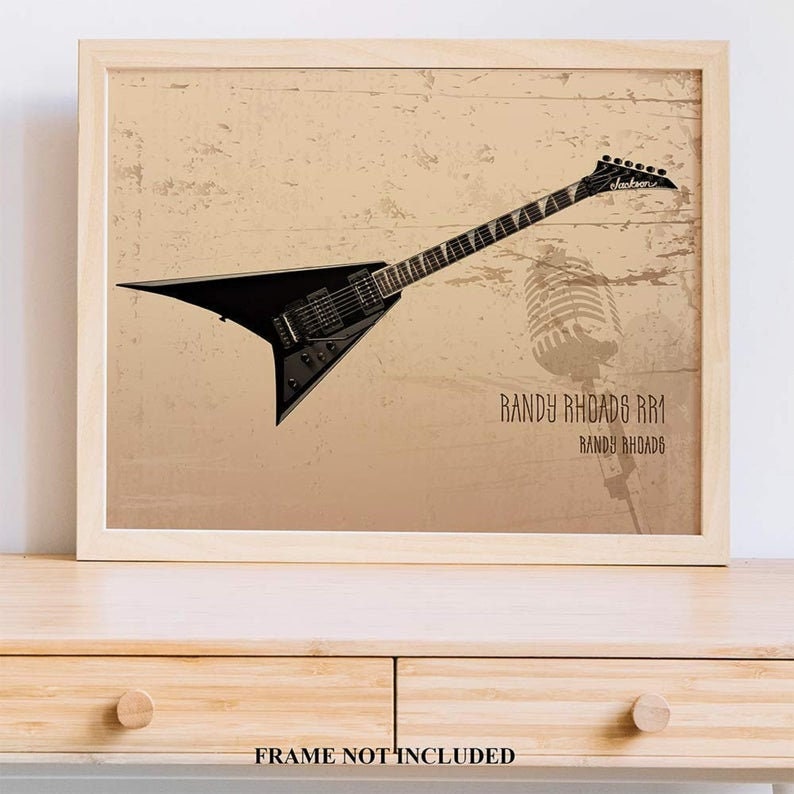 Randy Rhoads Guitar Flying V Guitar Electric Guitar Print - Etsy