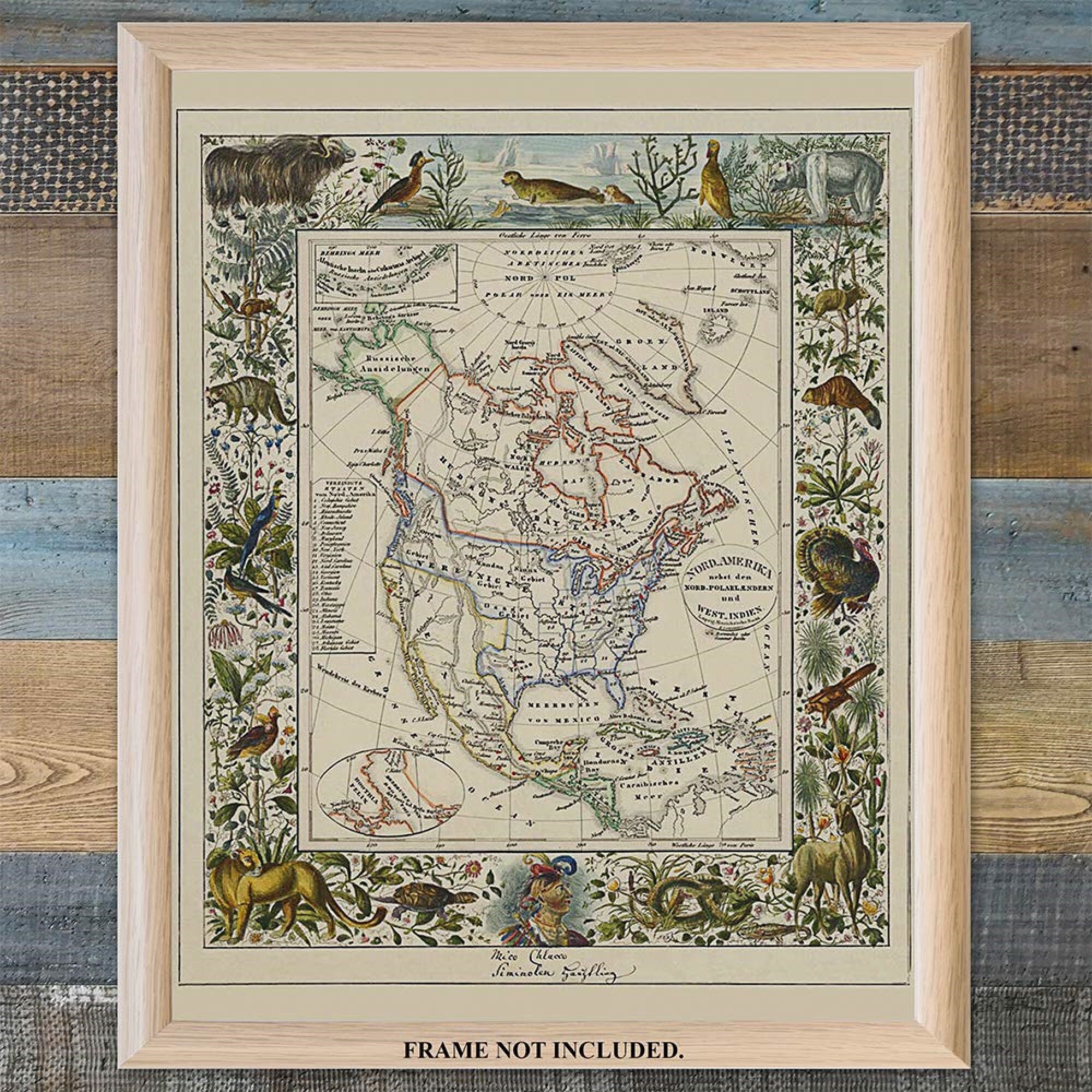 North America Map USA Map Art NA Poster Map America - Etsy