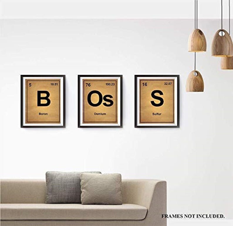 Boss Periodic Table Element Word Art Periodic Table Print Chemistry ...