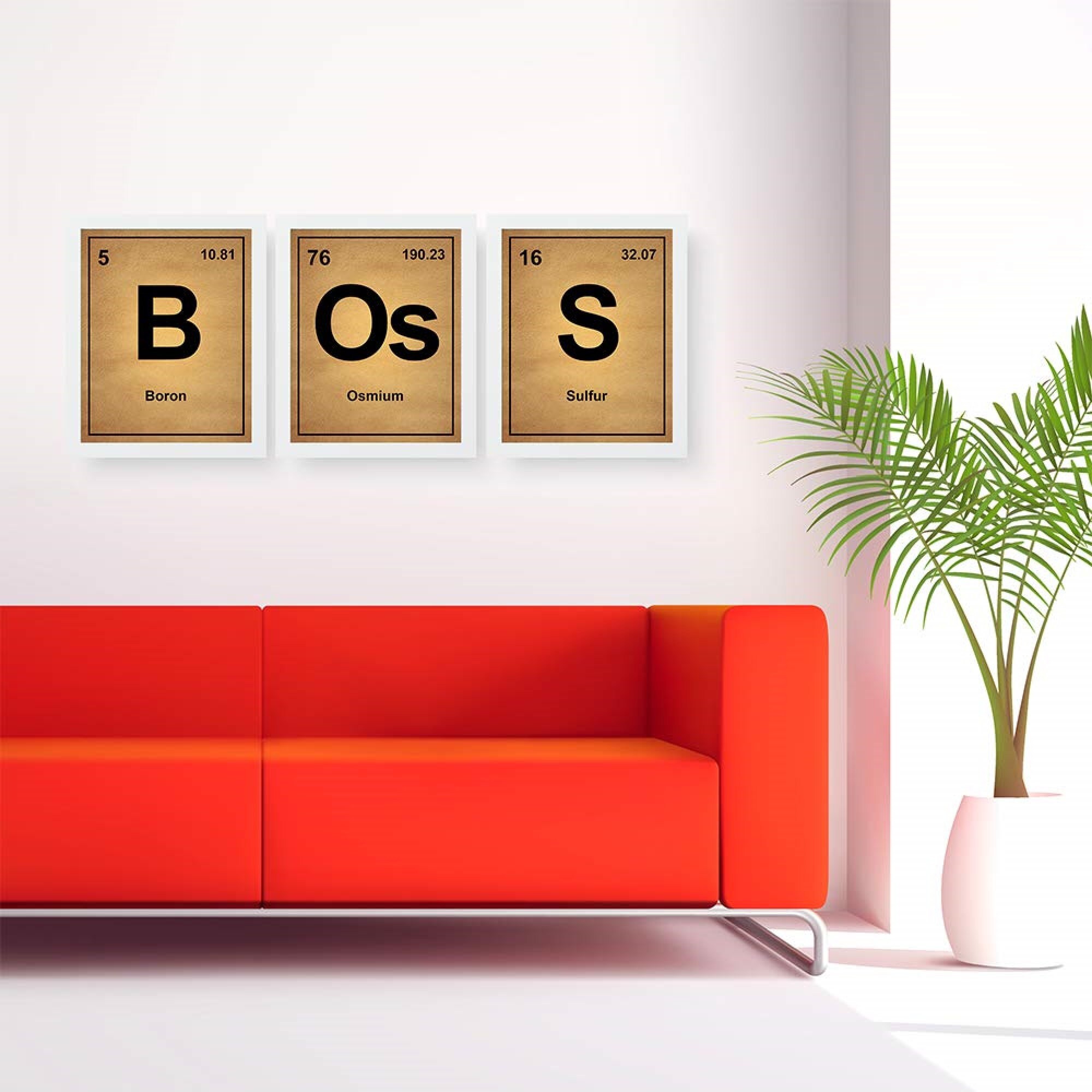 Boss Periodic Table Element Word Art Periodic Table Print Chemistry ...