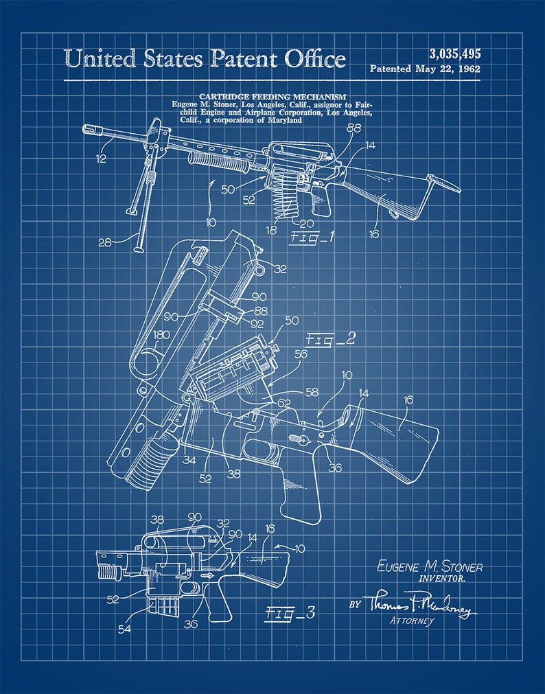 AR 15 Art Ar 15 Blueprint Ar 15 Patent Rifle Print AR 15 Poster AR 15 ...