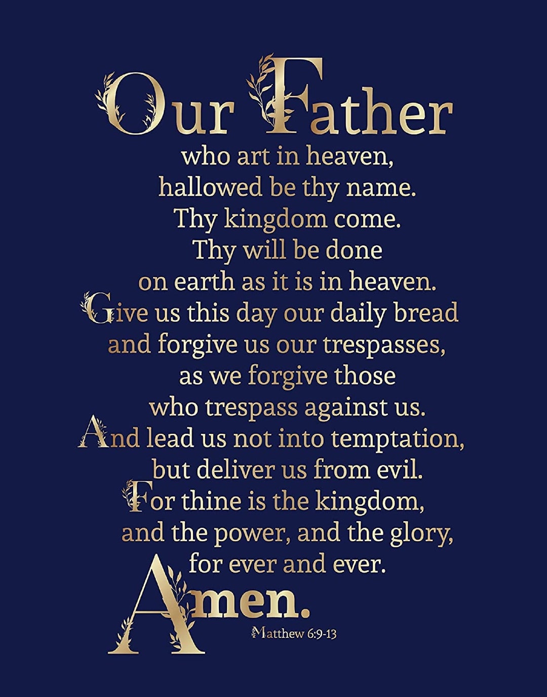 Catholic Wall Decor | Prayer Wall Art | Our Father Prayer | Matthew 6 9 ...
