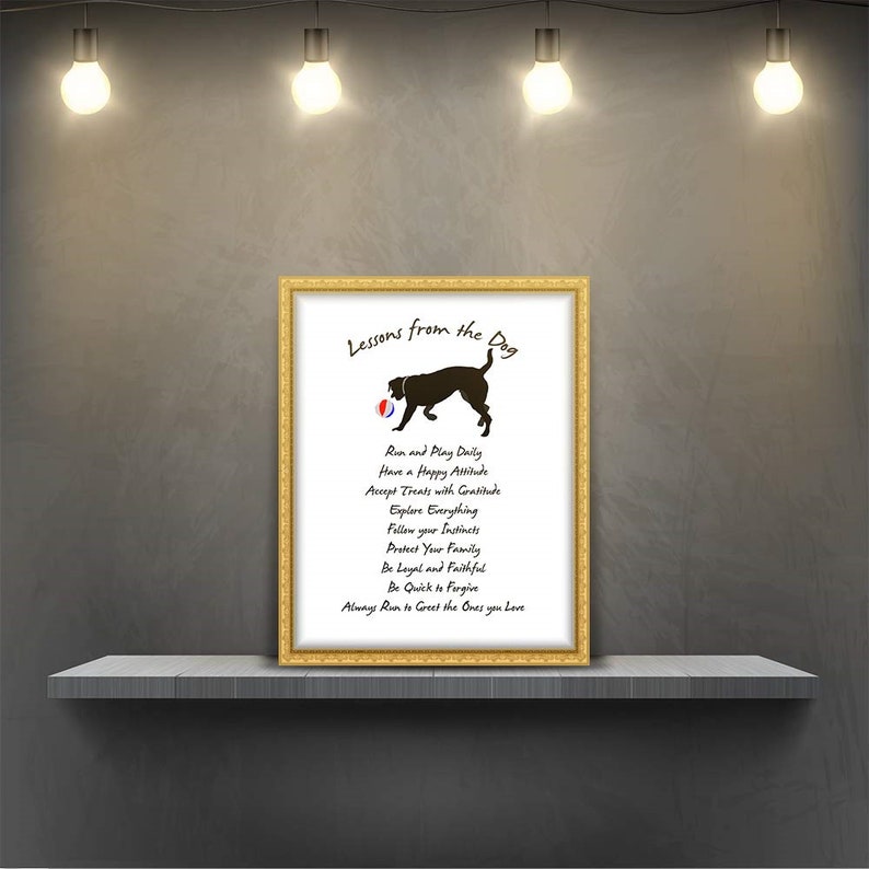 Lessons From A Dog dog Quote Print dog Sayings life Lessons | Etsy