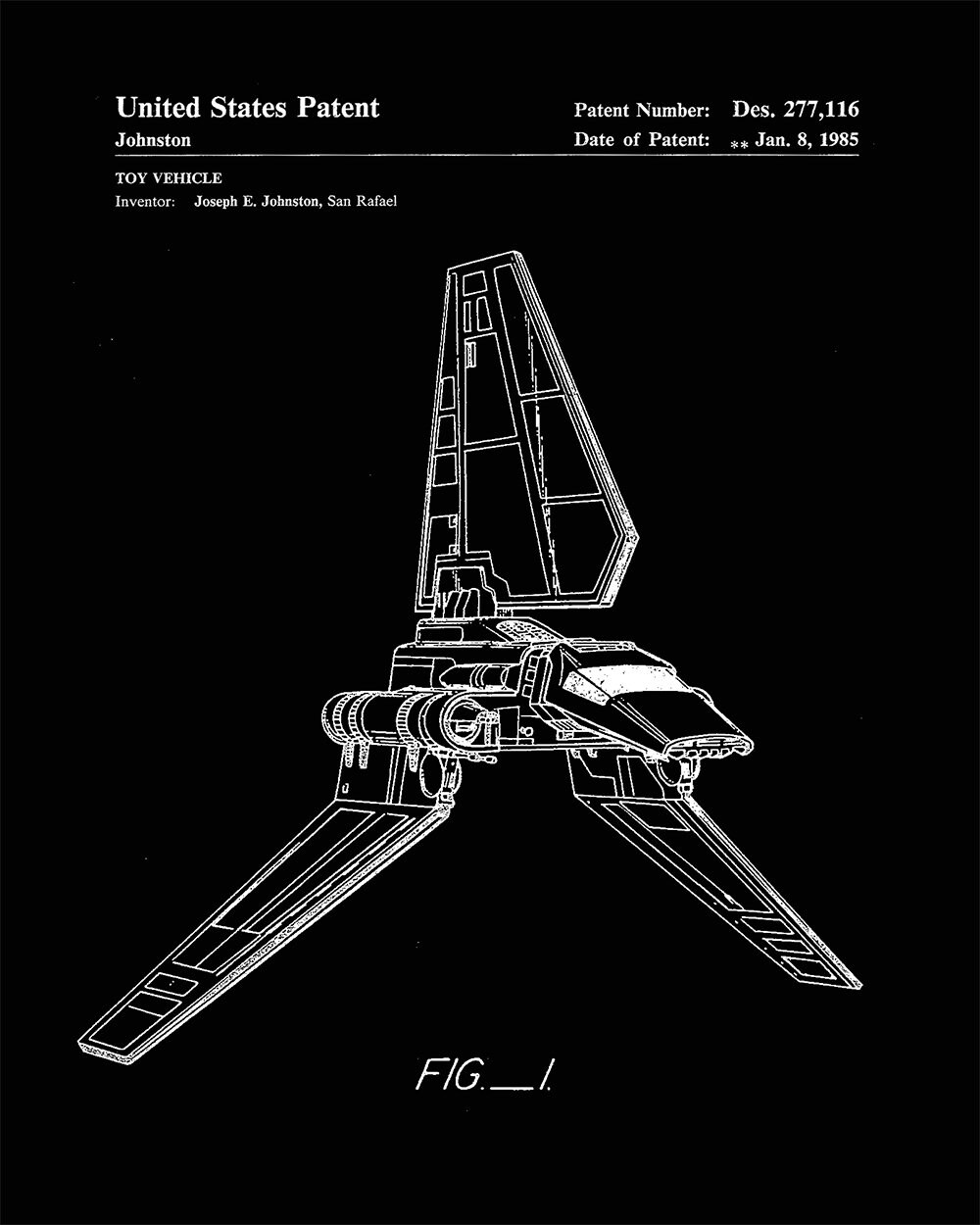 Imperial Shuttle Art Star Wars Vehicle Original Star Wars | Etsy
