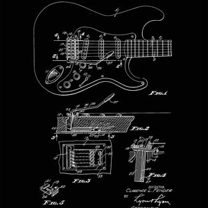 Fender Guitar Patent Fender Guitar Poster Electric Guitar Print Guitar ...