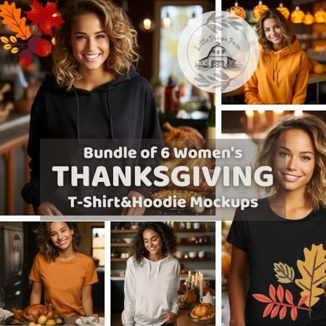 Thanksgiving T-shirt Mockups, Thanksgiving Hoodie Mockups, T-shirt ...