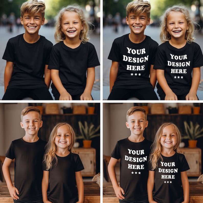 Kids Bella Canvas 3001 T-shirt Mockup Bundle (digital Download) - Etsy