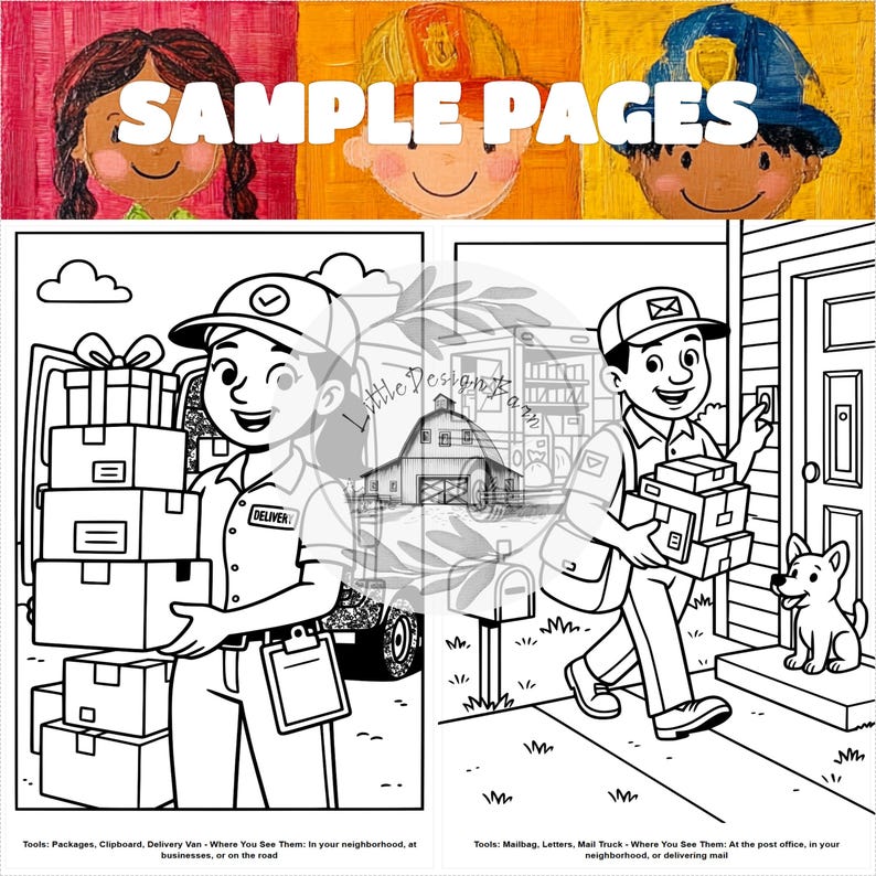 Community Helpers Coloring Book: Kids' Educational Activities ...
