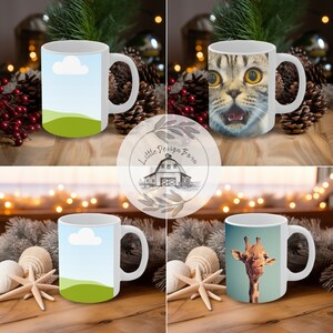 11 Oz White Printify Mug Mockup Bundle, 100% Realistic, Christmas ...