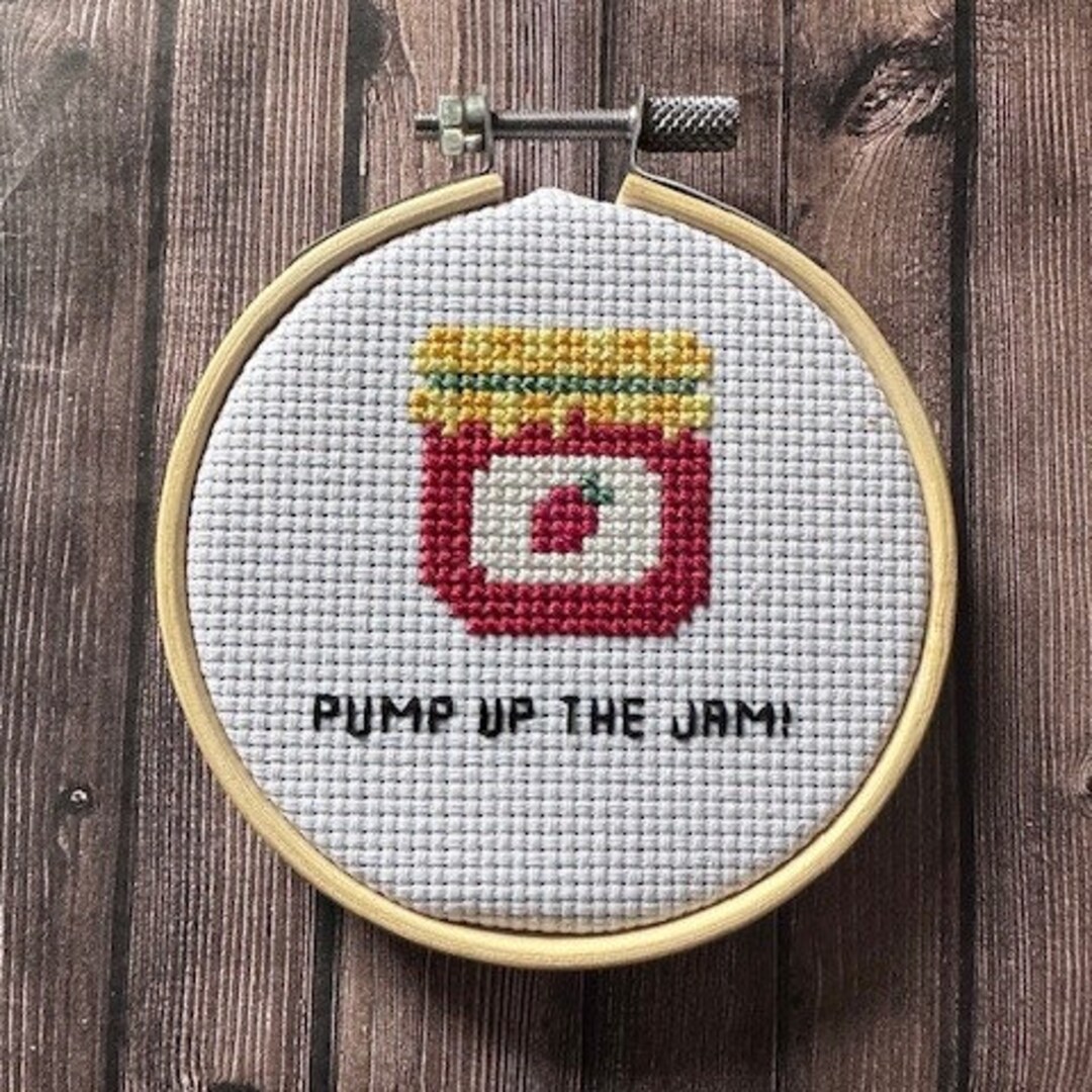 Pump up the Jam Cross Stitch Pattern. Funny Cross Stitch Pattern. Funny ...