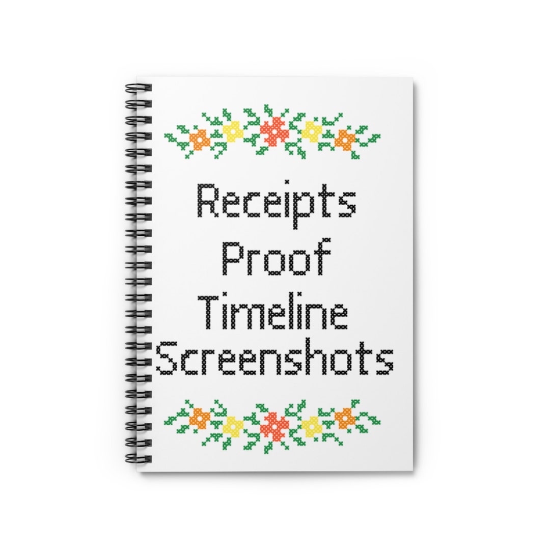 Notebook Receipts Proof Timeline Screenshots. Real Housewives Fan Gift ...