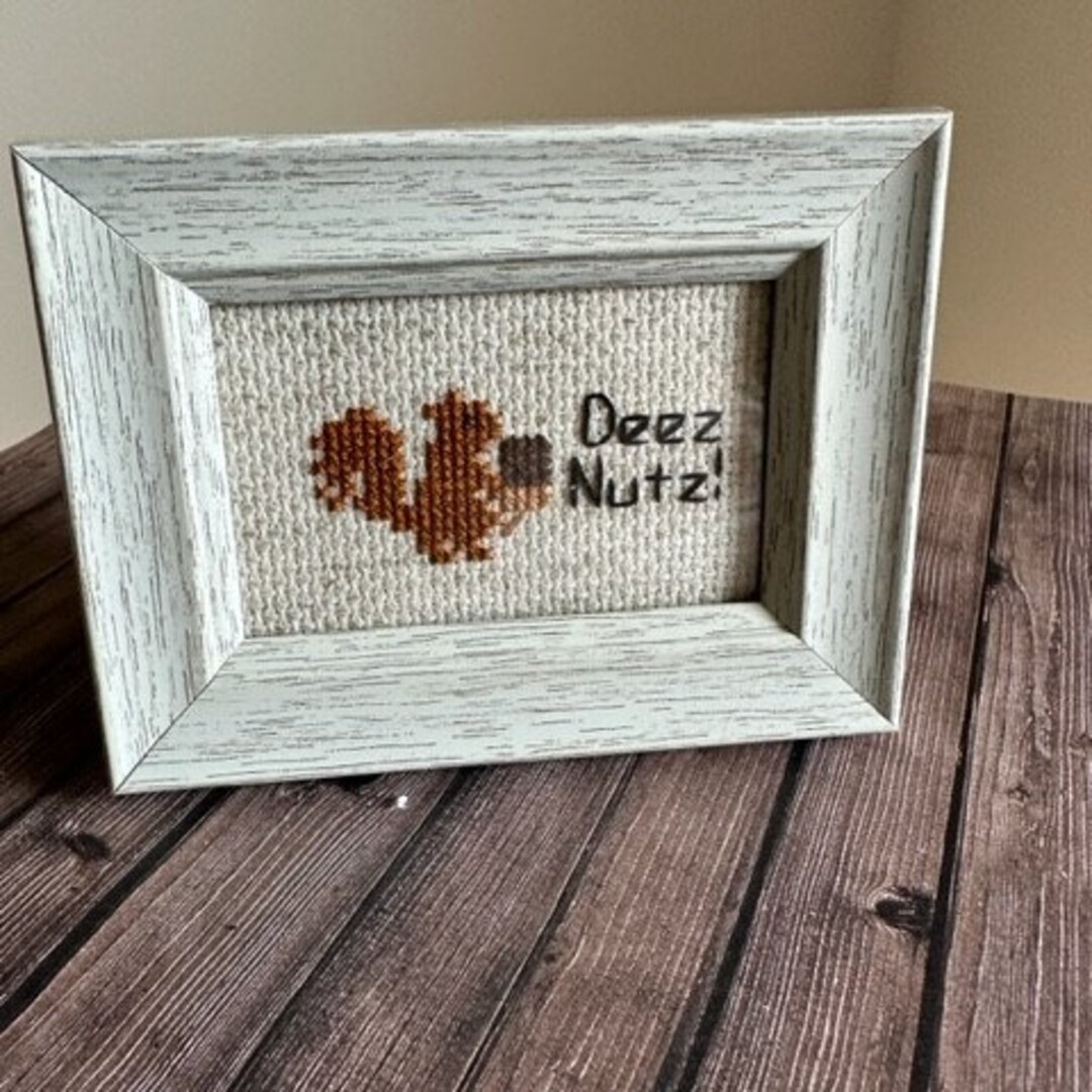 Deez Nutz Cross Stitch. These Nuts Cross Stitch. Funny Fall Decor ...