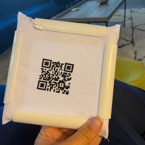 Rick Roll QR Code Cross Stitch Hoop. Gag Gift. Rick Astley. Never Gonna ...