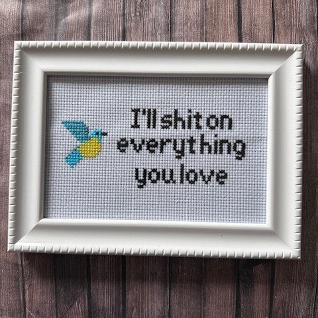 Cross Stitch Pattern Funny Bird. Funny Gift DIY for Bird Lovers. Sweary ...