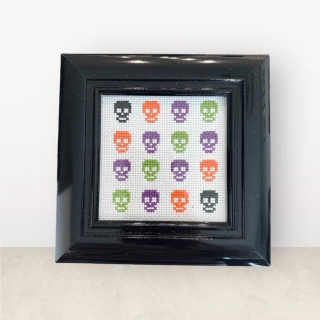 Skulls Cross Stitch Pattern. Modern Halloween Cross Stitch. Gift for ...