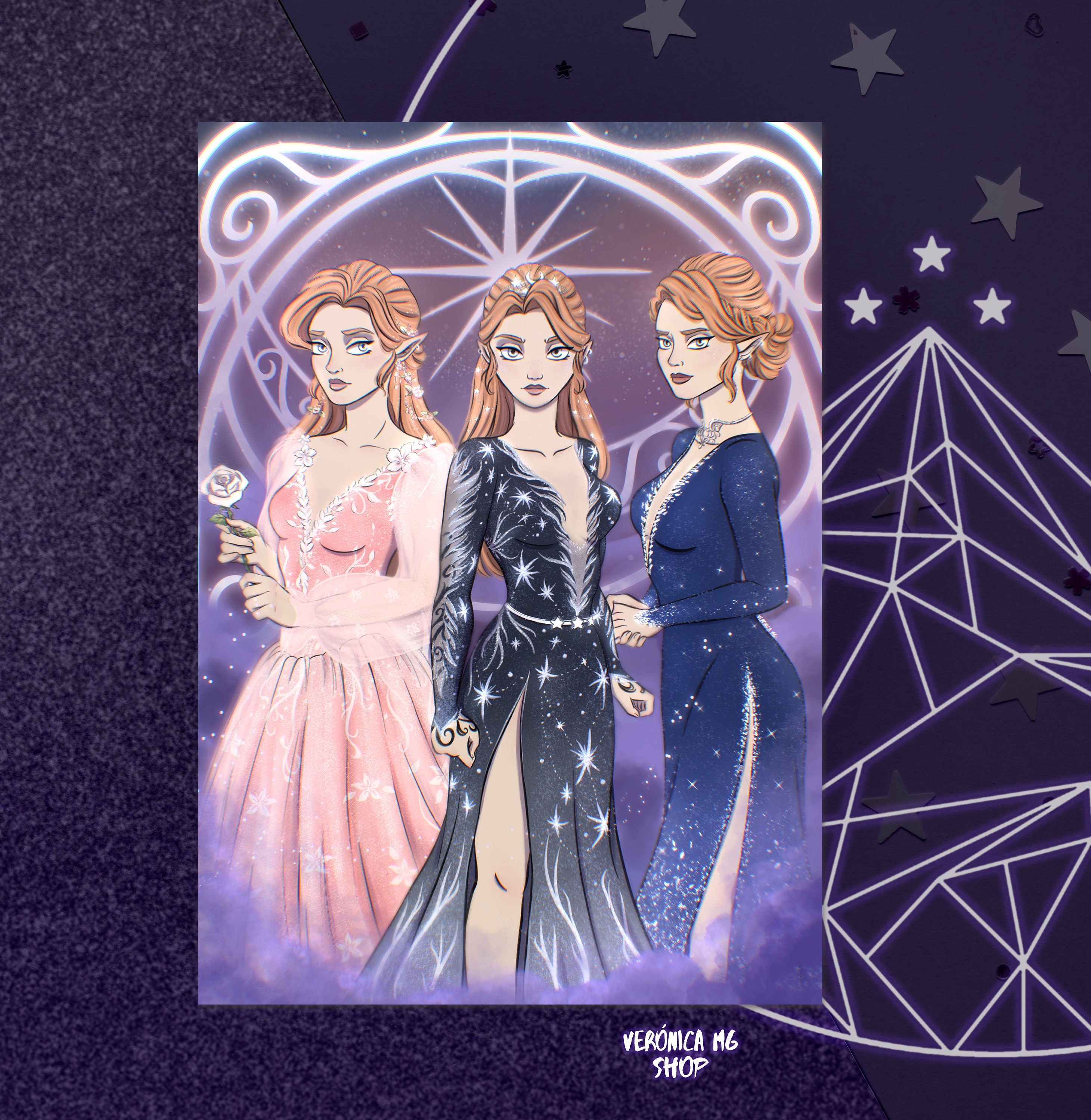Officially Licensed PRINT: ACOTAR Archeron Sisters Feyre | Etsy