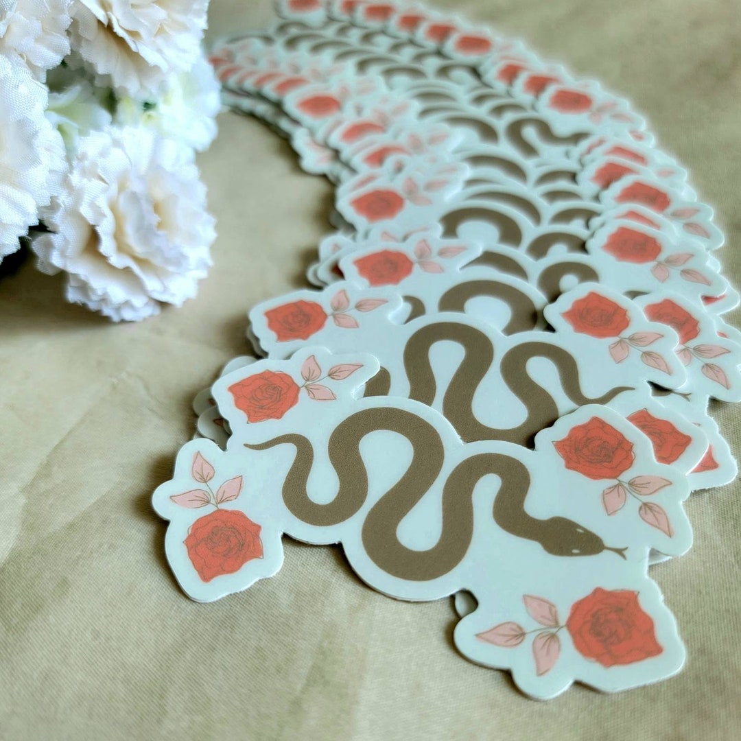 Snake Sticker Floral Serpent Decal - Etsy