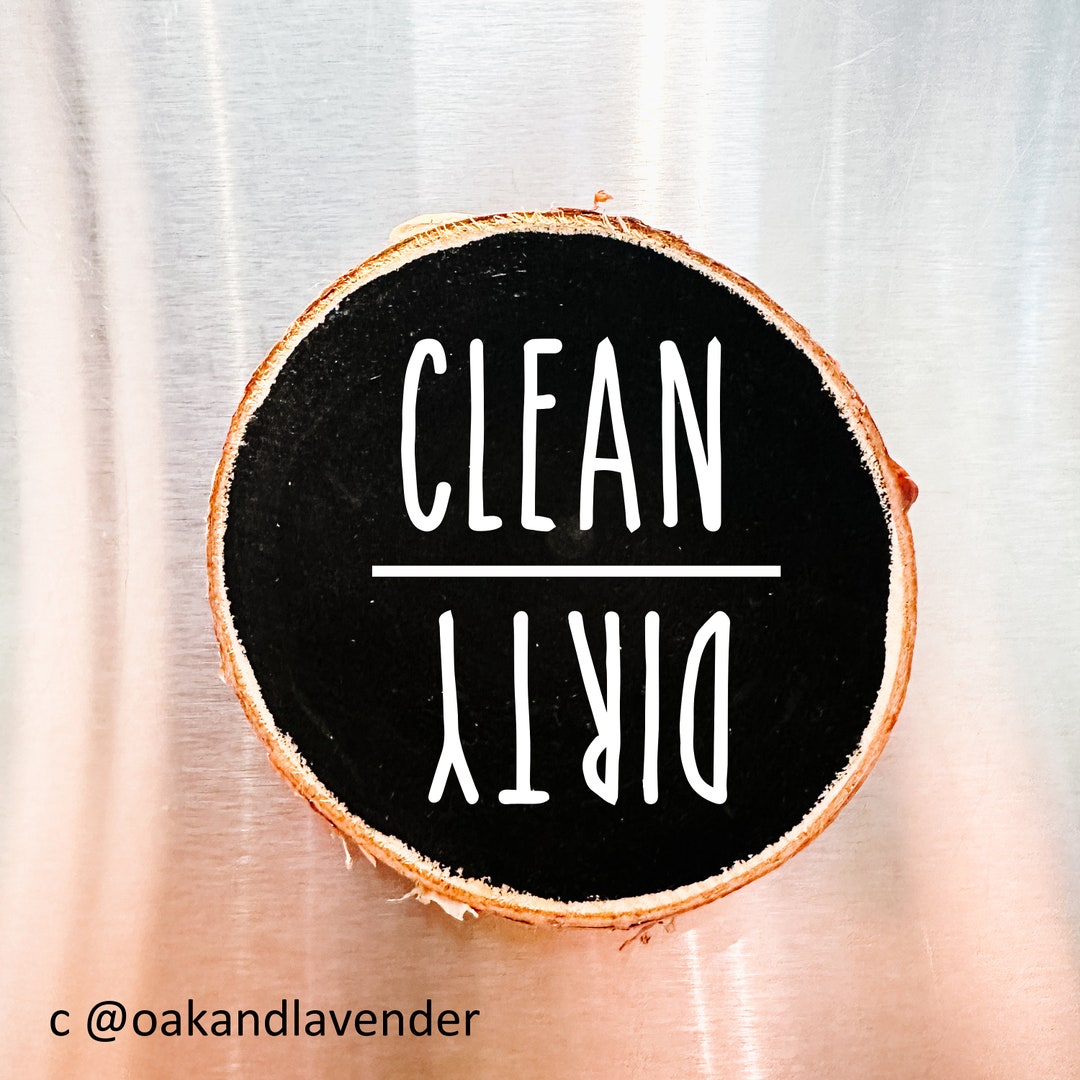 Dirty Clean Magnet, Dishwasher Magnet, Wood Slice , Rae Dunn Inspired ...