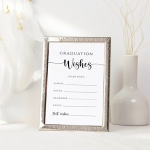 Graduation Wishes Printable Sign, 5x7 Graduation Decor Sign, Instant ...