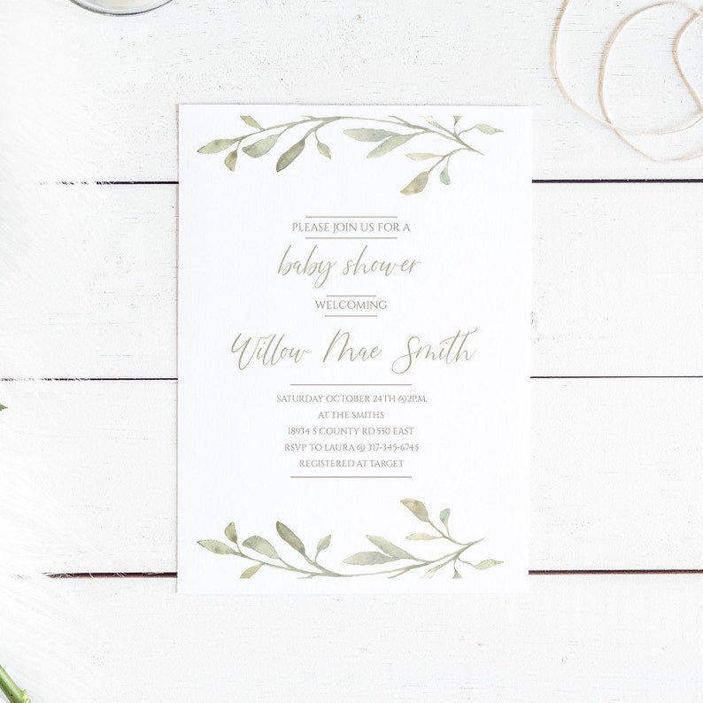 PRINTED Baby Shower, Printed Invitations With Envelopes, 100lb White ...