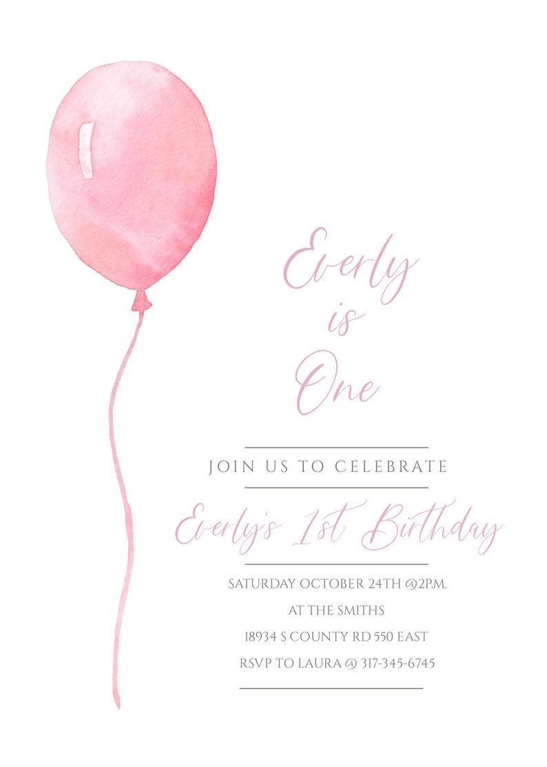 First Birthday Party Instant Download Editable Invitation, Join Us to ...