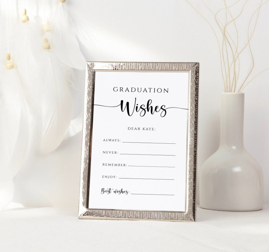 Graduation Wishes Printable Sign, 5x7 Graduation Decor Sign, Instant ...