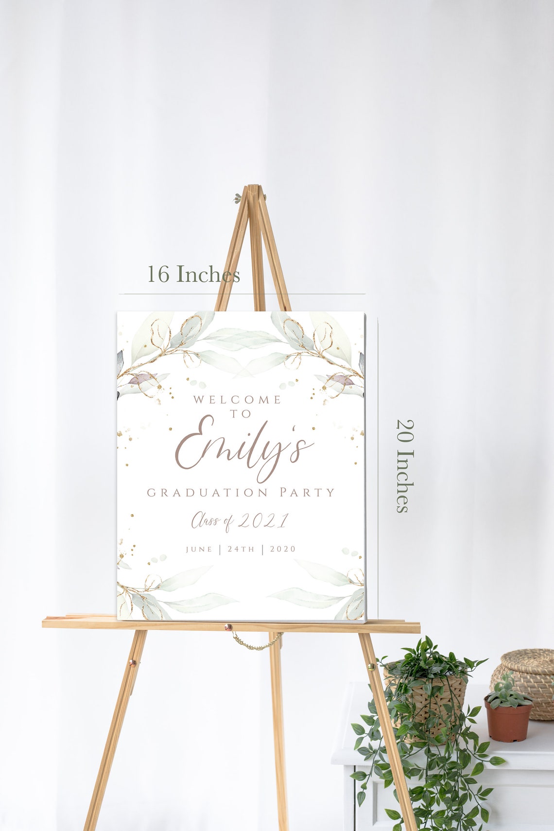 16x20 Inch Personalized Graduation Welcome Sign, Instant Download ...