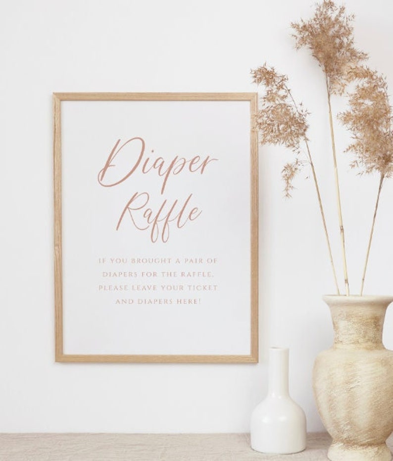 Diaper Raffle Instant Download Printable Sign, Neutral Baby Shower ...