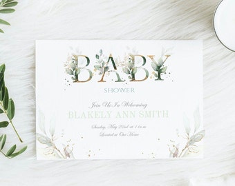 PRINTED Baby Shower Printed Invitations With Envelopes 100lb | Etsy