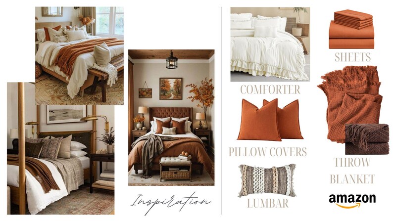 Amazon Fall Bedding Farmhouse Cozy Cottage Prepackaged Mood Board ...