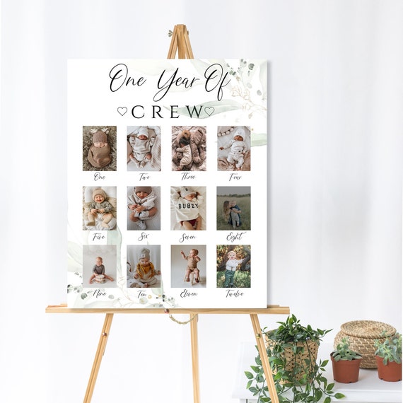 1st Birthday Photo Collage Print Digital Download Baby First - Etsy