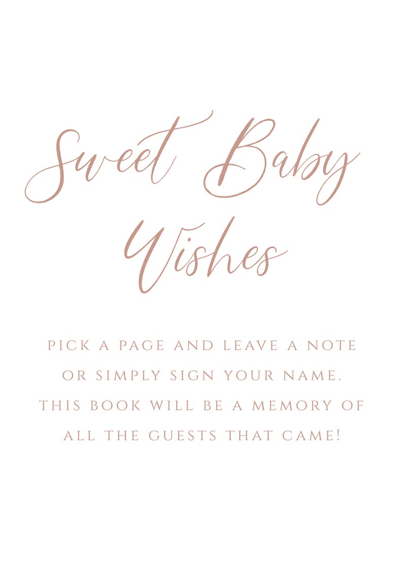 Sweet Baby Wishes Instant Download Printable Sign, Neutral Baby Shower ...