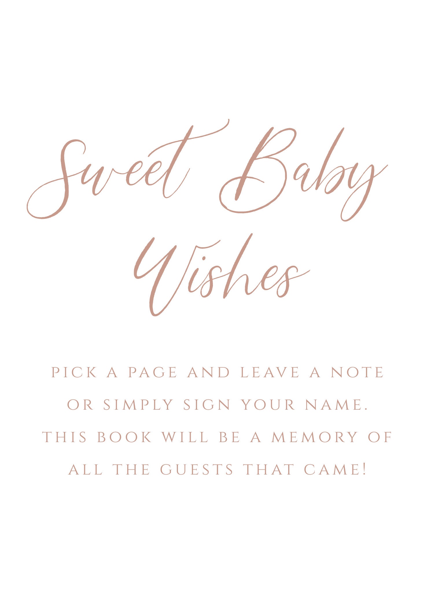 Sweet Baby Wishes Instant Download Printable Sign, Neutral Baby Shower ...