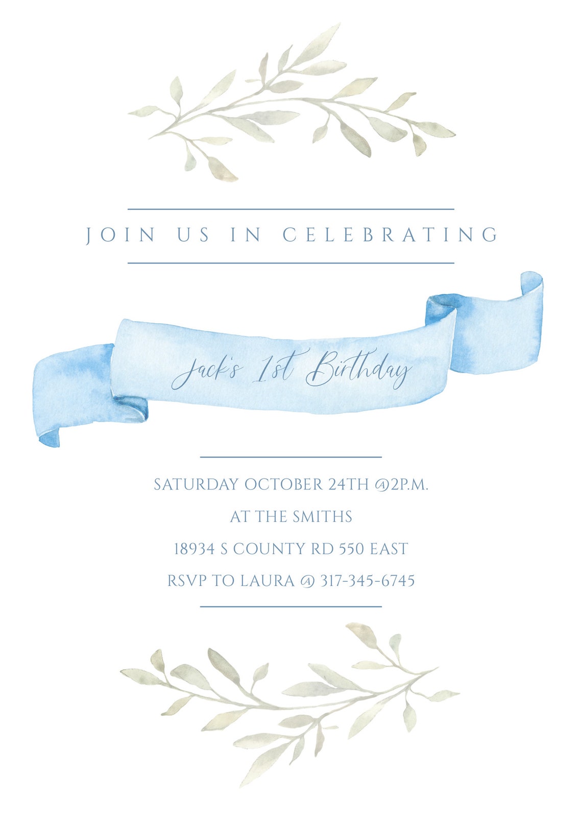 First Birthday Party Instant Download Editable Invitation, Join Us to ...