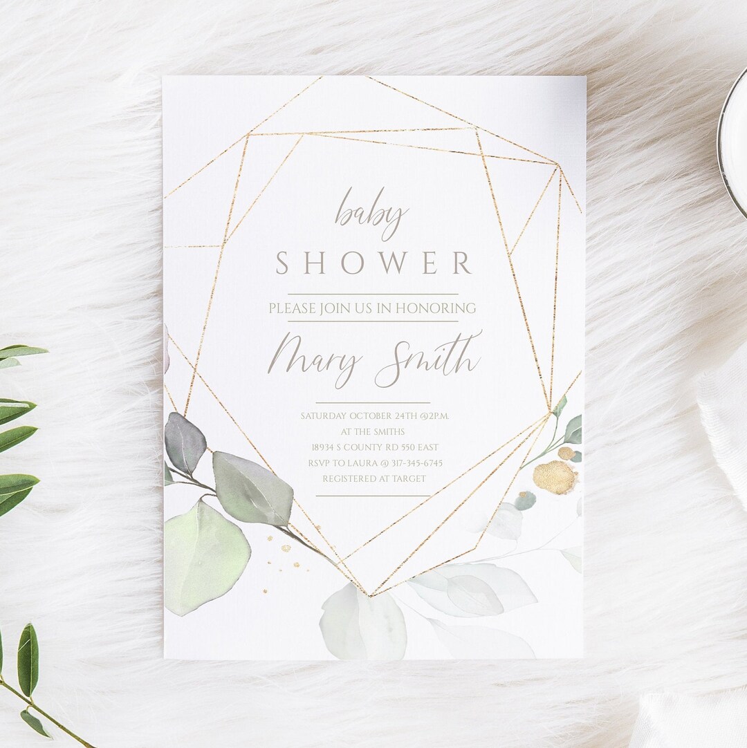 PRINTED Baby Shower, Printed Invitations With Envelopes, 100lb White ...