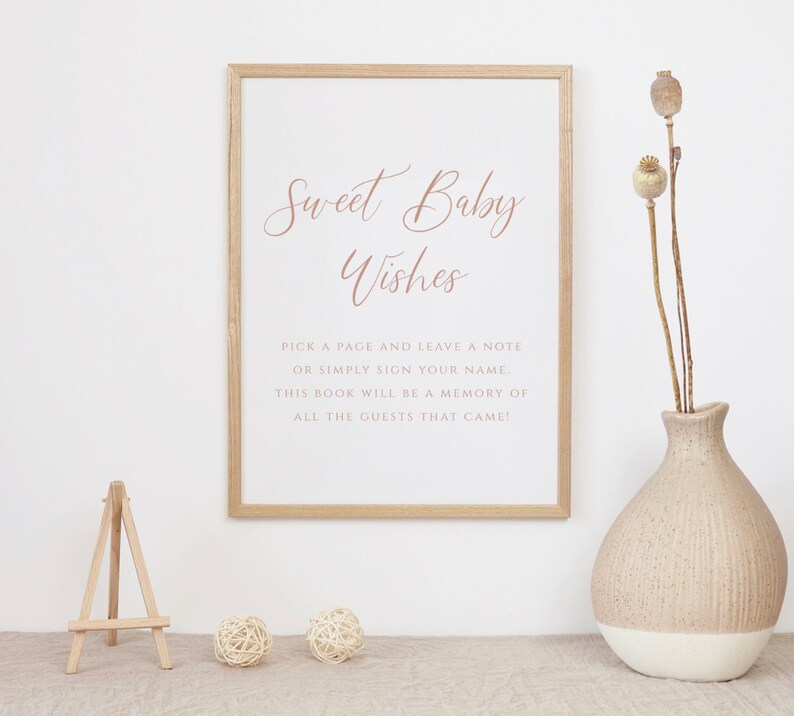 Sweet Baby Wishes Instant Download Printable Sign, Neutral Baby Shower ...