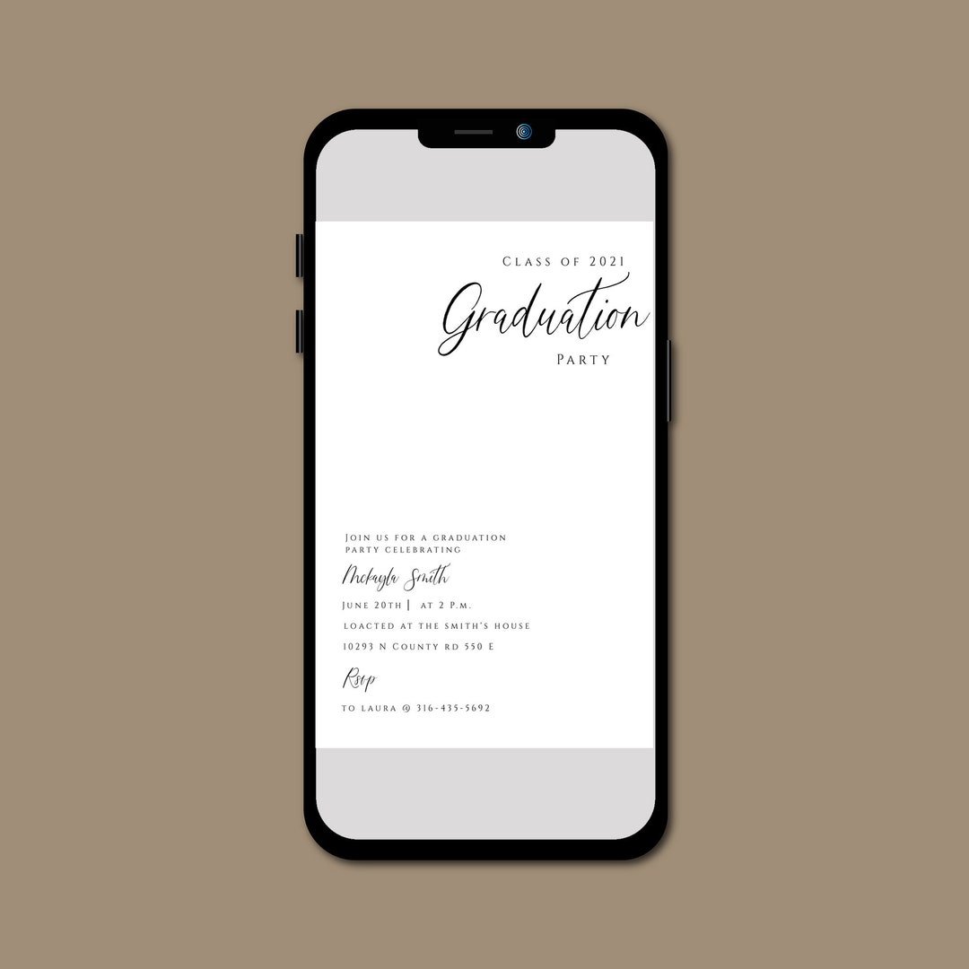 Electronic Photo Graduation Invitation, Instant Download Editable ...