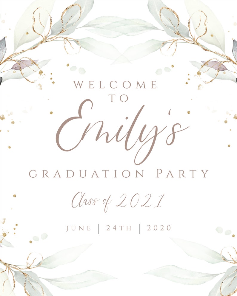 16x20 Inch Personalized Graduation Welcome Sign, Instant Download ...