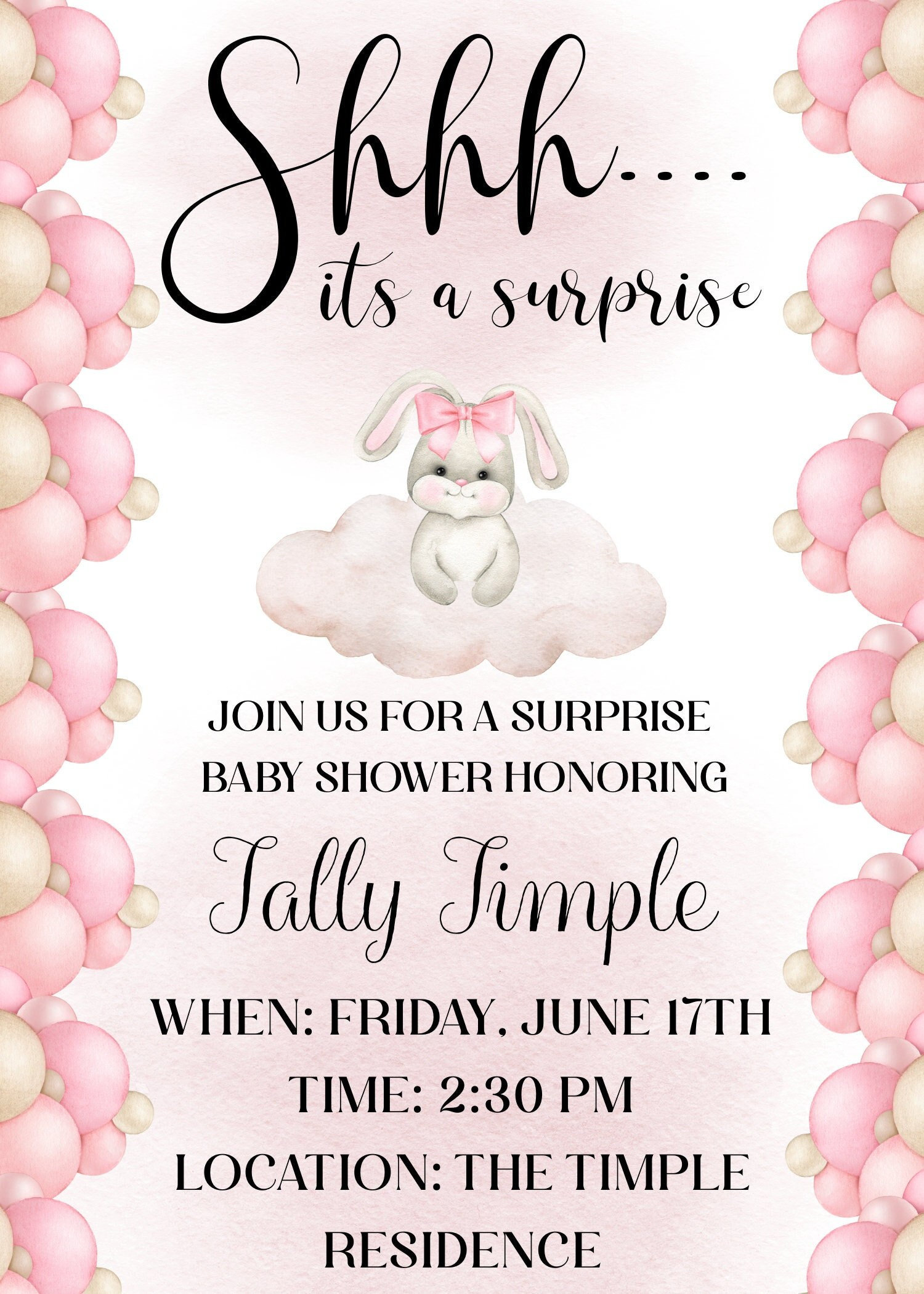 Surprise Baby Shower Invitation, Shhh....it's a Surprise Baby Shower ...