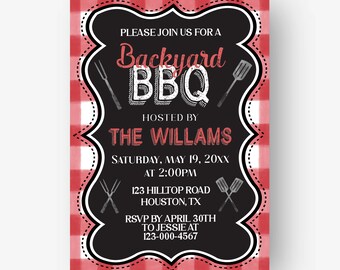 Barbecue BBQ Cookout Invitation Instant Download - Etsy