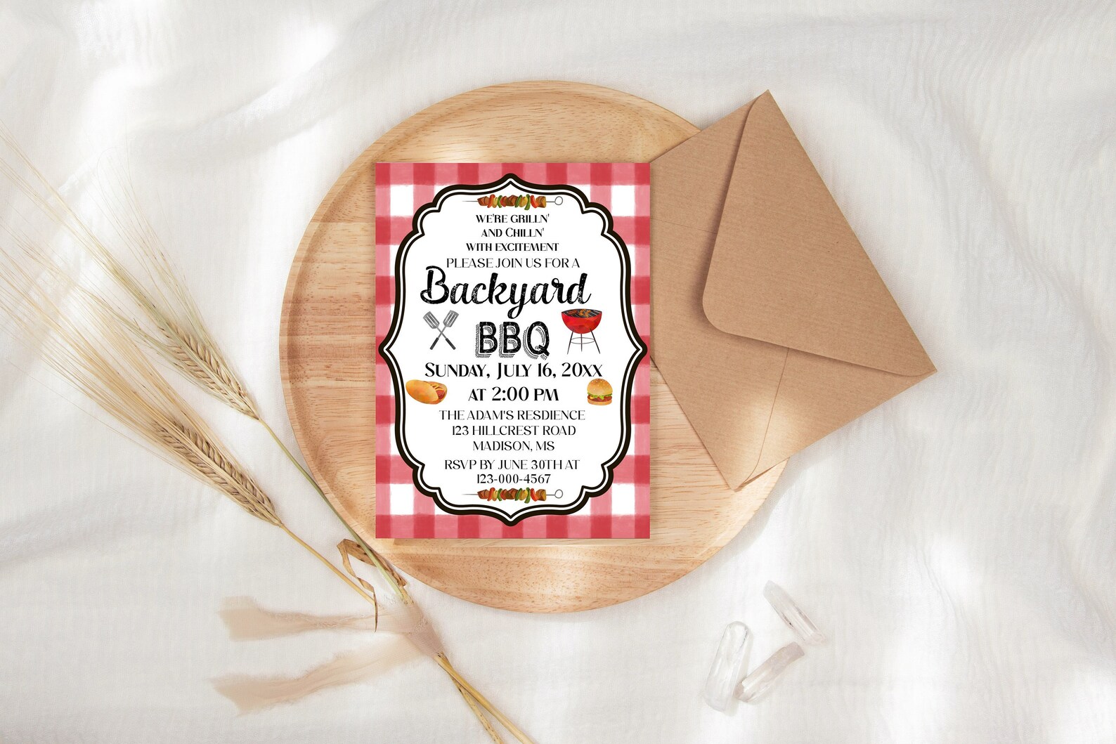 Backyard BBQ Invitation, Backyard Barbecue Invitation|instant Download ...