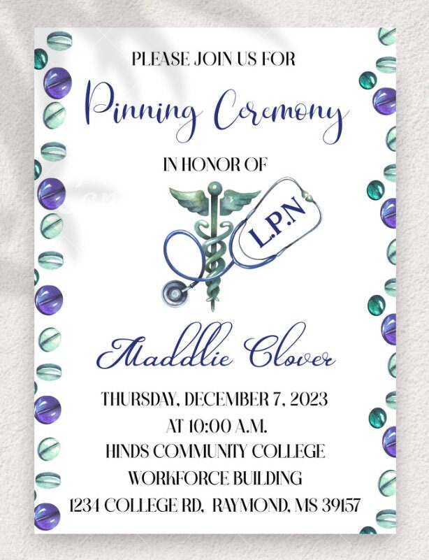 Nurse Pin Ceremony Card Shop Chic Nurse Graduation Pinning Ceremony